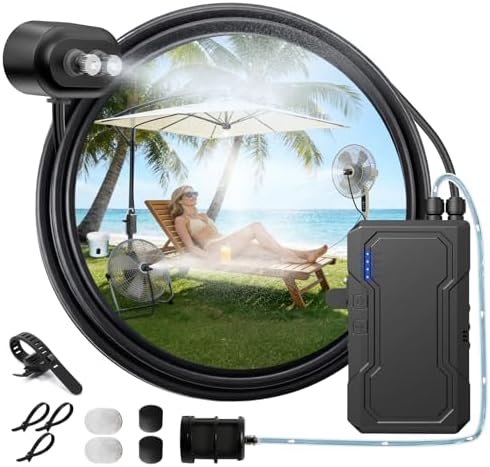 Amazon.com: Ausic Portable Magnetic Misting System with Pump, 6000mAh ...