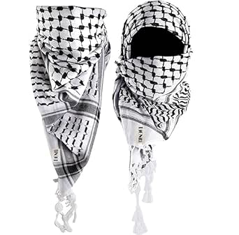 Classic white black arfat shemagh men head scarf ghutra arabian arafat ...