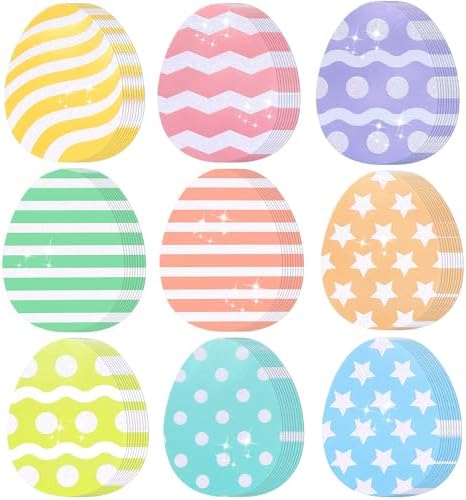 Amazon.com: 100 Pcs Easter Glitter Bunny Cutouts Card Colorful Rabbit ...
