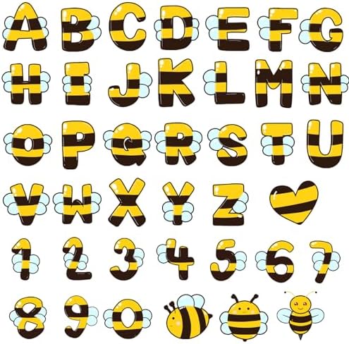 Amazon.com: 192 Pcs Bee Bulletin Board Decoration Letters Numbers ...