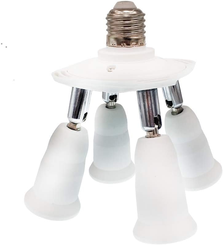 Amazon | E-Simpo マルチ電球アダプタ、E26ソケットスプリッタ、CFL/LEDエジソン電球ベースアダプター, 360度で調整可能な180度の曲げ,光を増やす、暗い部屋を明るく ...