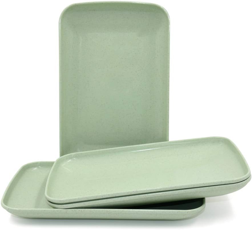 Amazon.com | White Rectangle Dinner Plate, Plastic, Pack of 10: Dinner ...