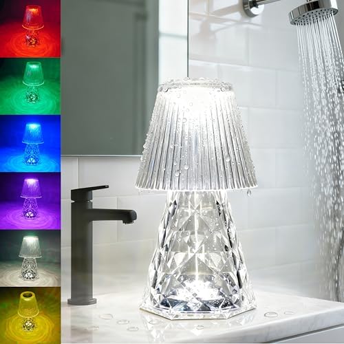 LOZNDA Waterproof Shower Lamp, Rechargeable Bathroom Lamp with RGB ...