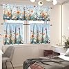 Amazon.com: CREAMIC Floral Print Kitchen Curtains Window Curtains ...