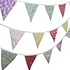 Amazon.com: 10M/32Ft Triangle Bunting Banner, 36 Pcs Cotton Fabric ...