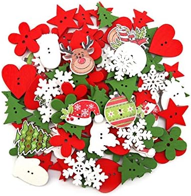 Amazon.com: Livder 300g Christmas Craft Buttons Handmade Sewing Button ...