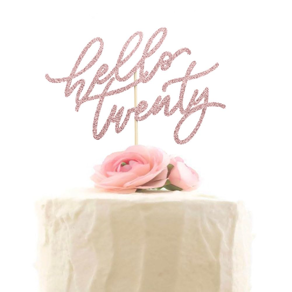 Amazon.com: Hello Twenty Cake Topper, Happy 20th Birthday Cake ...