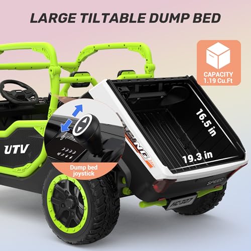 ANPABO 24V 2 Seater Ride On Dump Truck, 4x75W, Max 5 Mph, EVA Tire ...