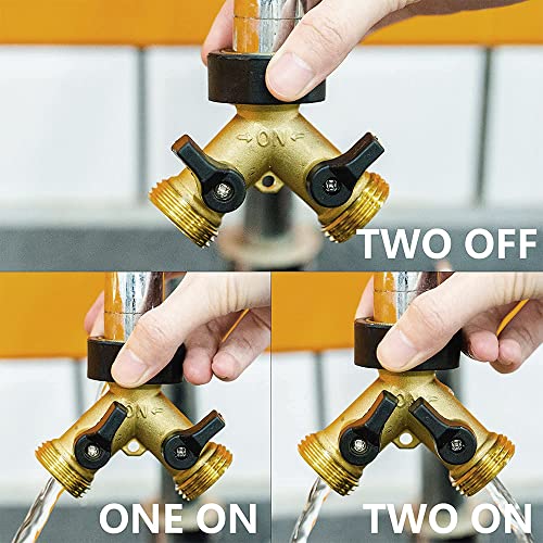 Two Way Hose Tap Connector, 2 Way Distributor for Garden Tap, Brass ...