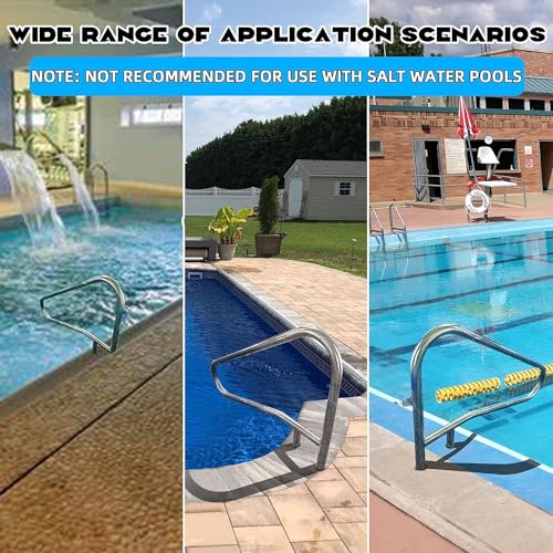 ECOTRIC Pool Handrail+Deck Anchor Flange Cast, Swimming Pool Stair Rail ...