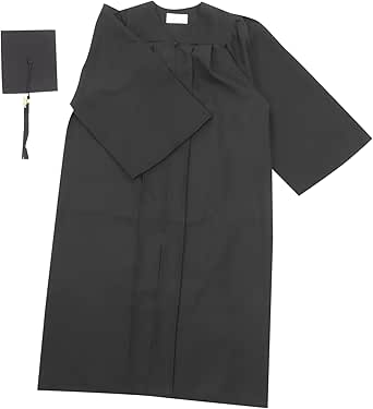 Amazon | [Luxshiny] 1 セット 卒業ガウン帽子 卒業衣装大人 卒業式のローブ 黒の卒業式ガウン 2024年のキャップとガウン マットな卒業キャップ 卒業式の帽子とガウン ...