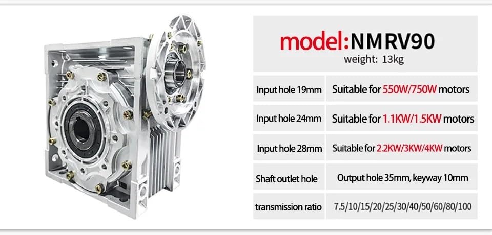 Shengjie Nmrv 090 Servo Motor Nmrv050 Gearbox Worm Gear Reducer Ratio 5 ...