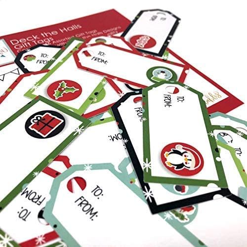 Amazon.com: Gift Tags - Deck The Halls - 46 Christmas Tag - 80lb ...