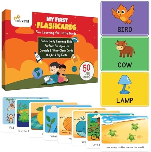 Amazon.com: Only Zest Toddler Flash Cards – ABC, Number & Color ...