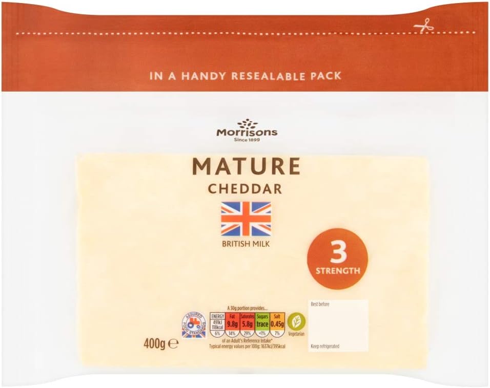 Morrisons Mature Cheddar, 400g : Amazon.co.uk: Grocery