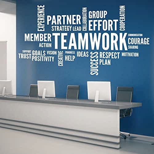 Amazon.com: Teamwork Vinyl Wall Decal, Inspirational Office Wall Art ...