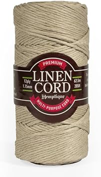Amazon.com: Hemptique Premium Linen Cord - Natural Craft Cord Made from ...