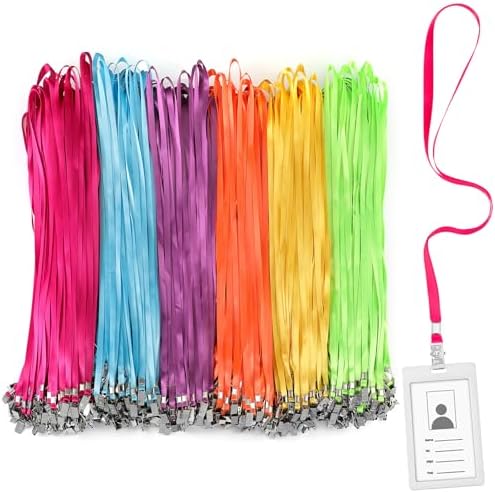 Amazon.com: Qeeenar 300 Pcs Color Neon Lanyards for ID Badges Neon ...