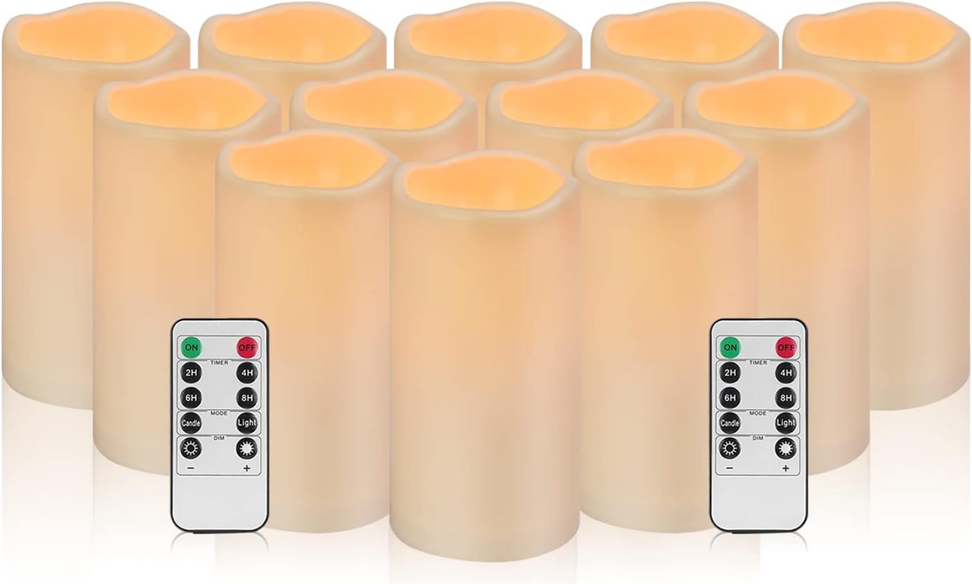 Amazon.com: antizer Flameless Candles Battery Operated Real Wax LED ...