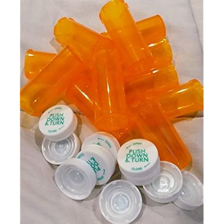Amazon.com: Plastic Prescription Vials/Bottles 25 Pack w/Caps 8 Dram ...