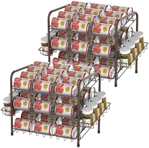 CADUKE 2 Pack Can Rack Organizer for Pantry, 3 TierCan Storage ...