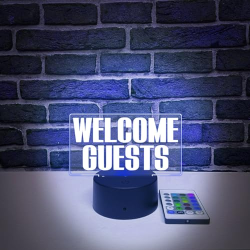 Amazon.com: Acrylic Welcome Sign LED Lights Art Deco Lamp Welcome ...