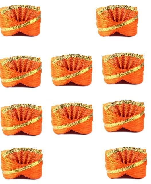 Buy SHYAMJARI wedding pagdi Orange II Free Size II 10 PCS at Amazon.in