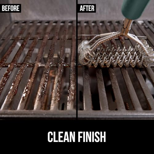 GORILLA GRIP Heavy Duty No Bristle Triple Helix Grill Brush with ...