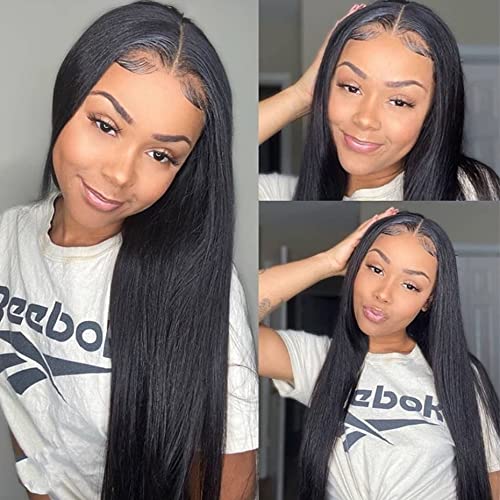 Amazon.com : Czrleaty Middle Part Lace Front Wigs Human Hair 13x4x1 T ...