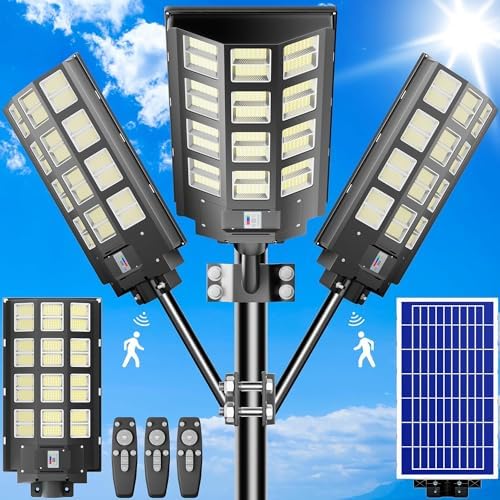 8000W Solar Street Lights Outdoor - 6500K Solar Parking Lot Lights ...