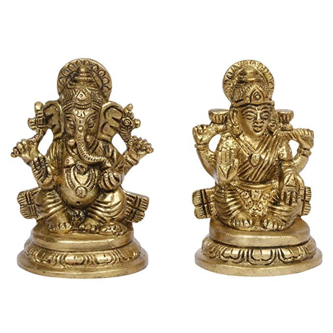 Buy PRANCHI Metals | Brass Laxmi Ganesh Idol | Small Size | god murti ...
