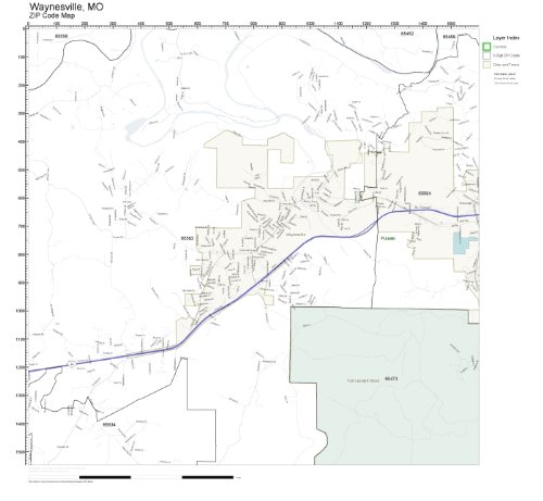 Zip Code Wall Map Of Waynesville Mo Zip Code Map 4768