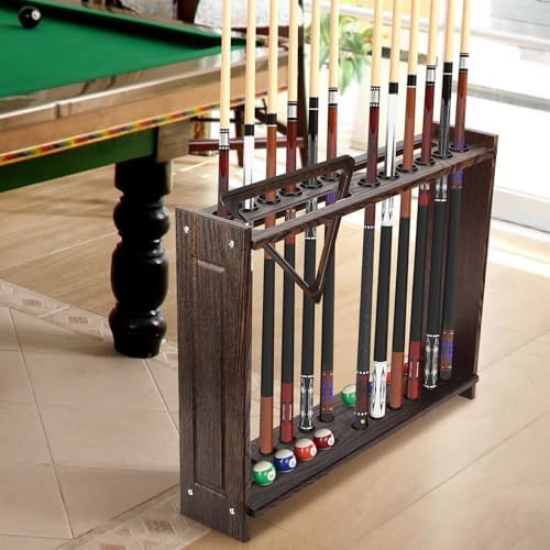 Amazon.com: mopam Billiards Stick Holder with Ball Storage and Triangle ...