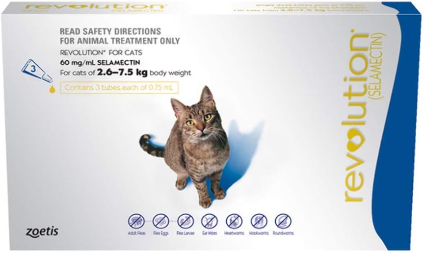 Revolution Flea Treatment Drop for Cat, 3 Count, Blue : Amazon.com.au ...