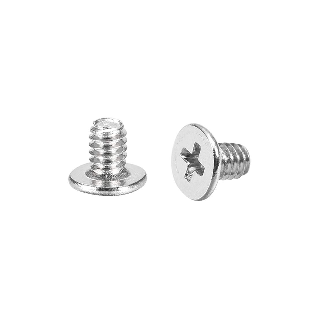 Amazon.com: uxcell M2x3mm Phillips Screw Fastener Silver Tone 3.8mm Dia ...