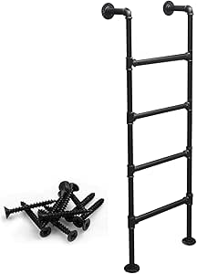 Amazon.com: Wall Mounted Metal Step Ladder - Durable Wrought Iron ...