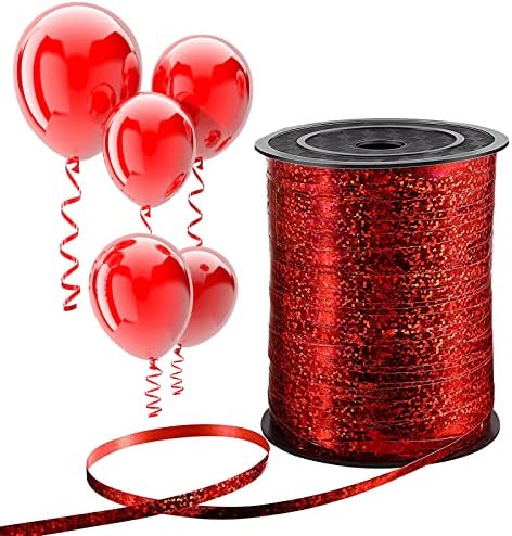 Eitolo 500 Yards Red Ribbon for Balloons, 5mm Red Curling Ribbons for ...