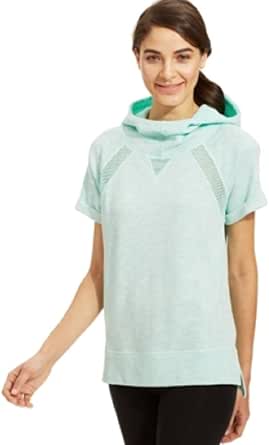 Ideology Womens' Mesh-Insert Hoodie Tee Fresh Spearmint Green M at ...