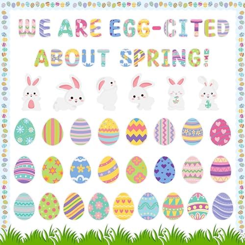 Amazon.com: JarThenaAMCS 76Pcs Easter Bulletin Board Decoration Set ...