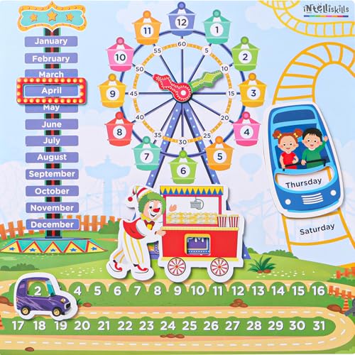 FIRSTCRY INTELLISKILLS Premium 7In1 Multifunctional Magnetic Calendar ...