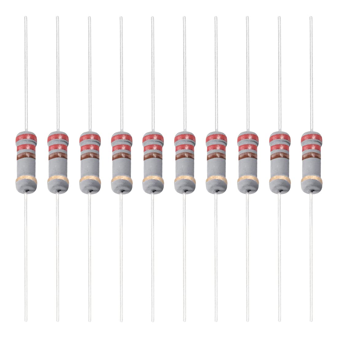 YOKIVE 100 PCS Carbon Film Resistors, 1W 220 Ohm 5% Tolerances Resistor ...