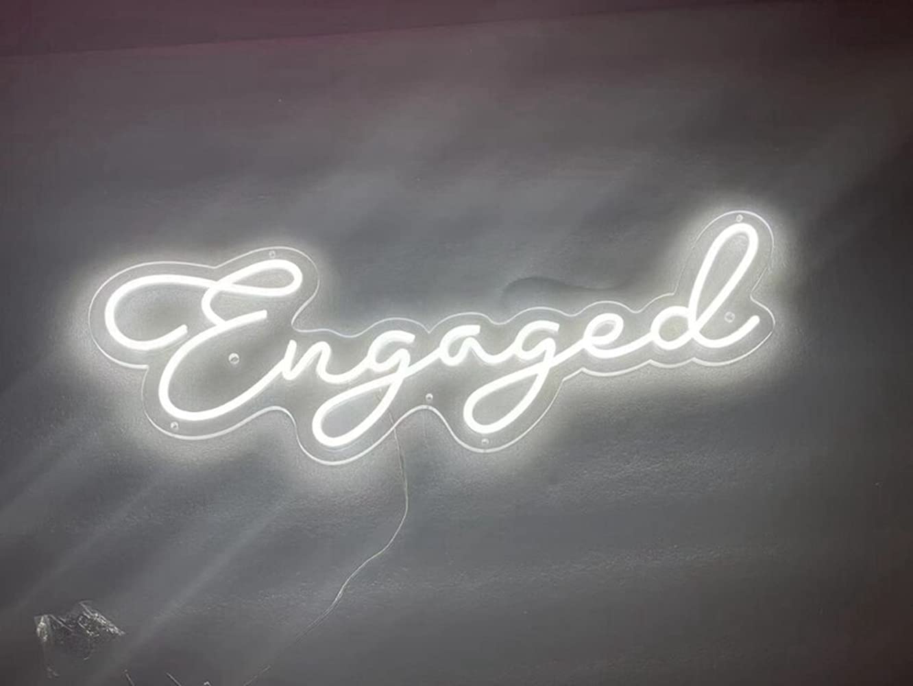 Engaged Neon Sign Light Wedding Proposal Backdrop Personalized Party ...