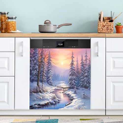 Amazon.com: Dishwasher Magnet Cover Forest Sunset Animal Deer Front ...
