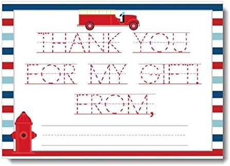 Amazon.com: Letter Learning Fireman Thank You Notes, Firetruck Thank ...