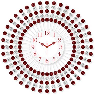 Buy eCraftIndia Diamond Series Analog Iron and Crystal Wall Clock (36 ...
