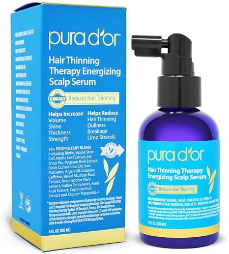Amazon.com: PURA D'OR Hair Thinning Therapy Energizing Scalp Serum 4oz ...