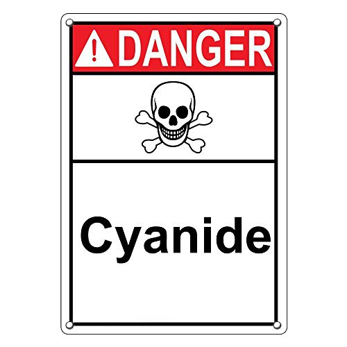 Weatherproof Plastic Vertical ANSI Danger Cyanide Sign with English ...