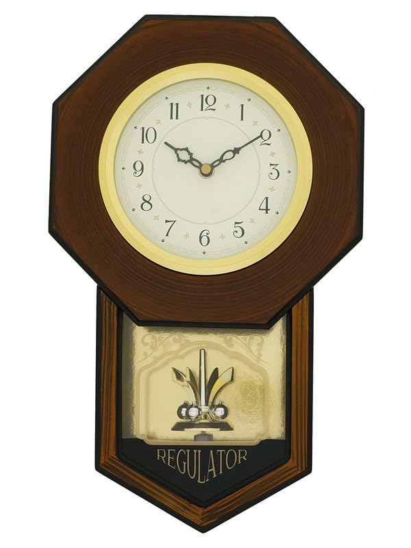 Buy INDIANA CRAFT Vertical Wooden Case Analog English Numbers Rotating ...