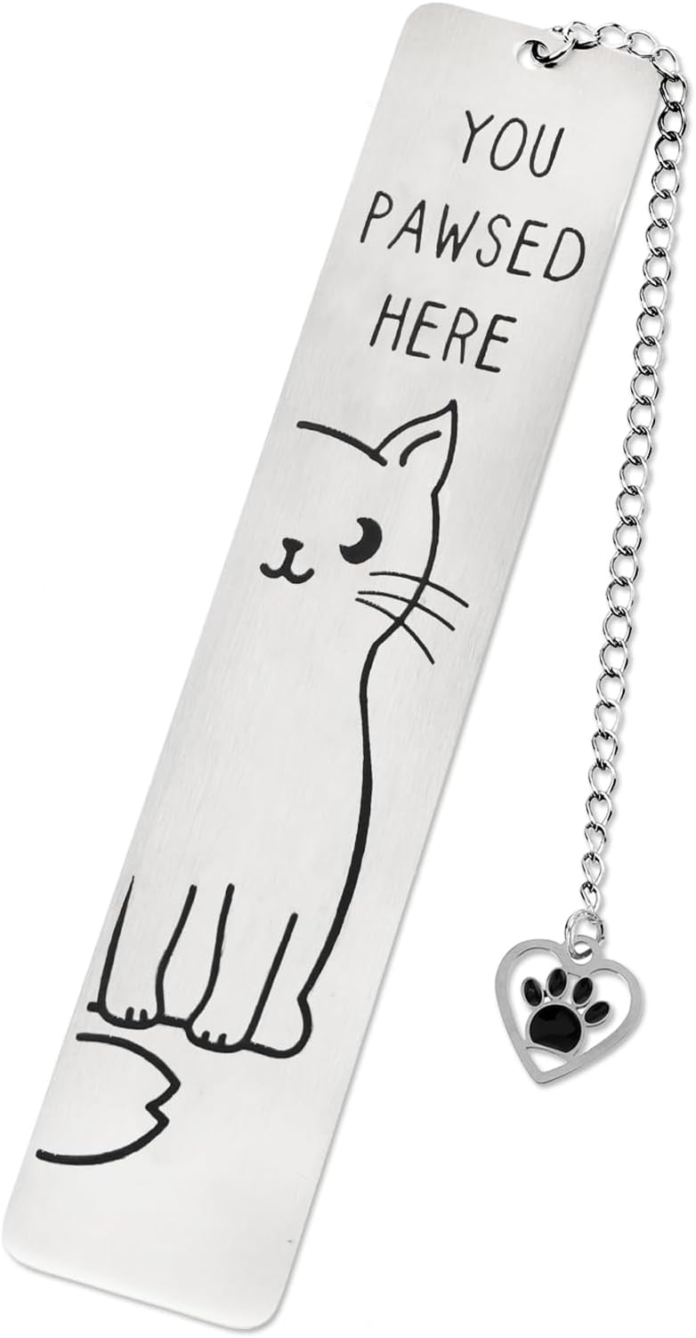 Bewudy Cat Bookmark, Cat Bookmarks for Women Men, Stainless Steel ...