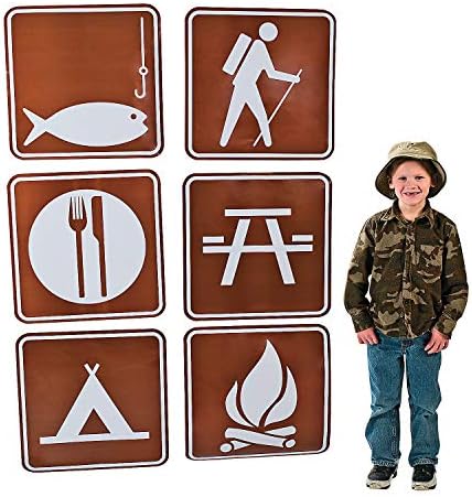 Amazon.com: Qunclay 24 Pcs Camping Party Sign Party Decor Camping ...